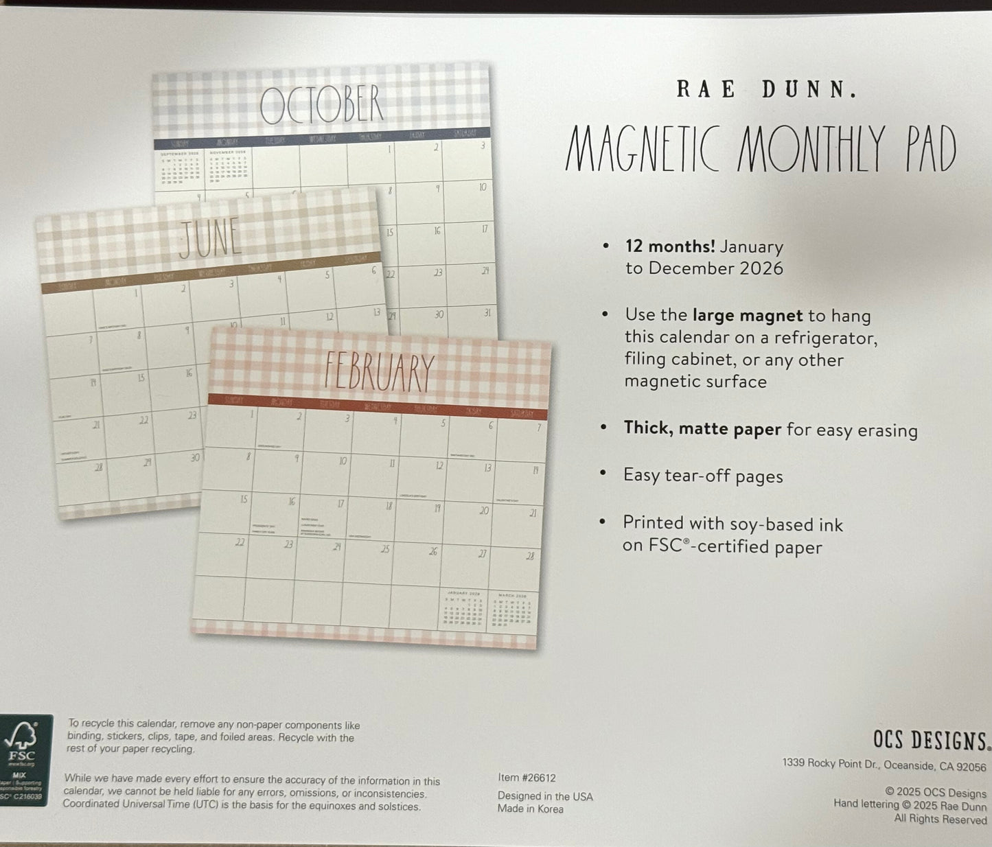 New Rae Dunn monthly 2026 magnetic calendar – You're Never Quite Dunn